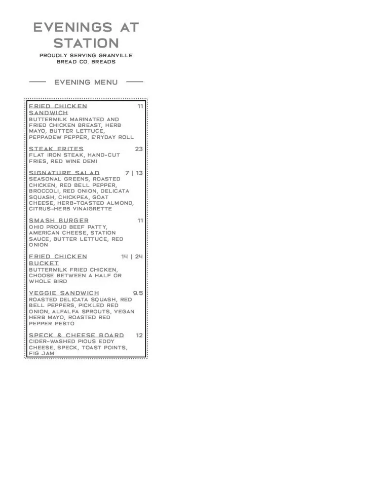 Menu Station Granville — Station