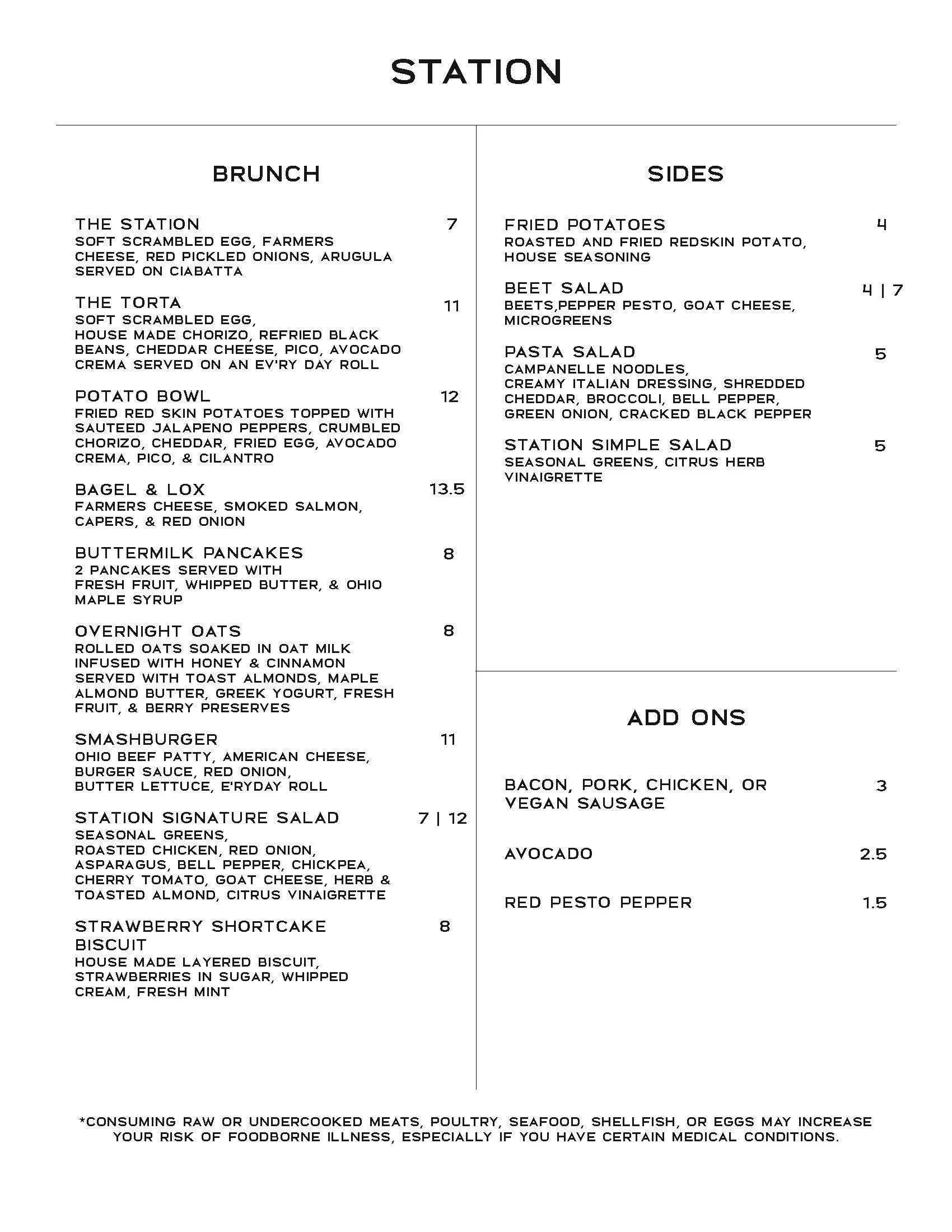 Menu Station Granville — Station