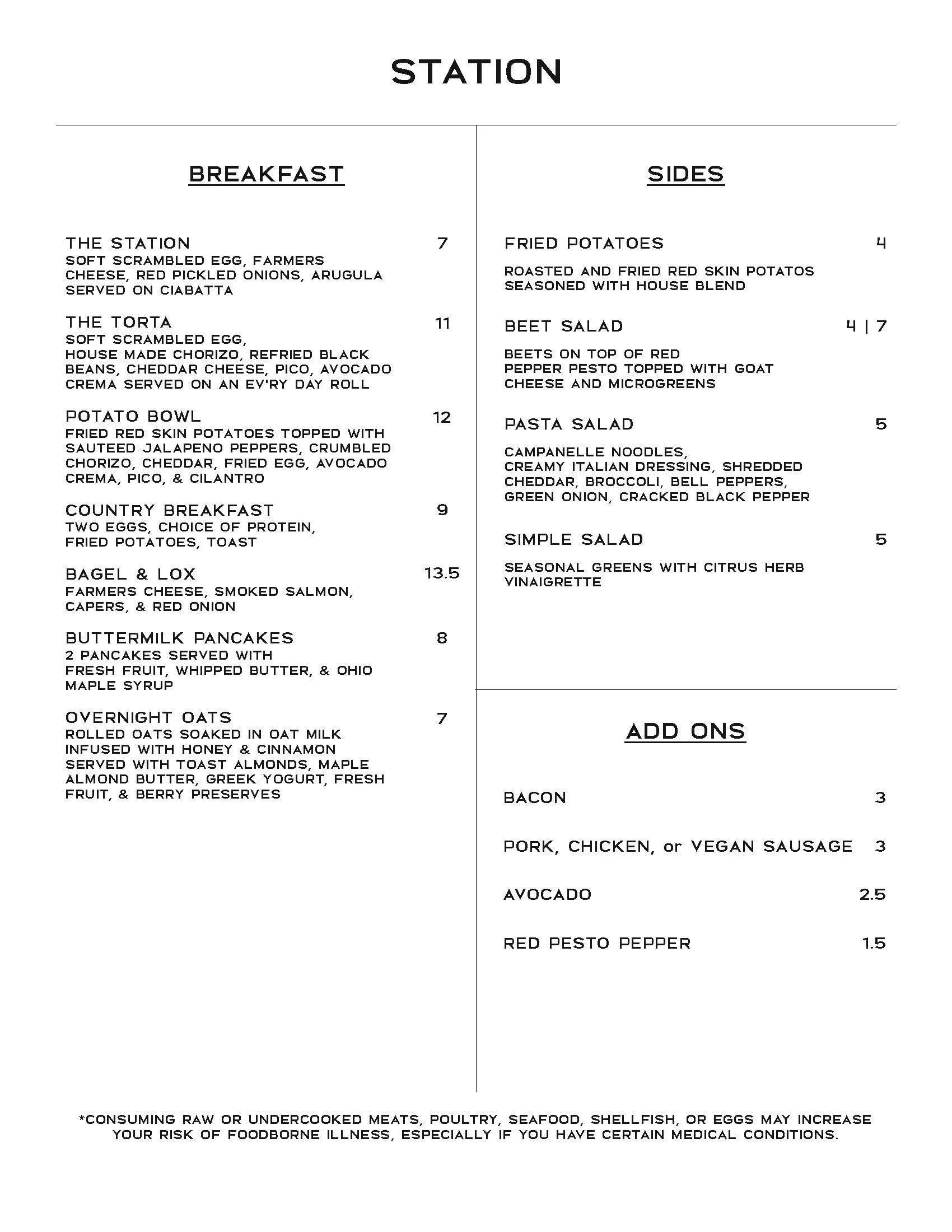 Menu Station Granville — Station