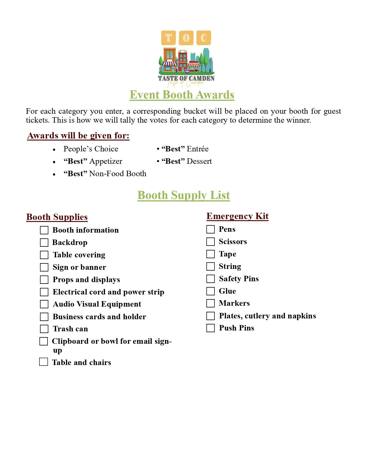 TOC Vendor Packets — Camden County Chamber Of Commerce | Serving Camden ...