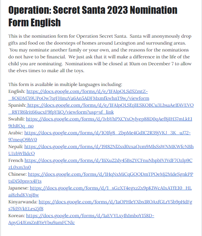 Operation Secret Santa