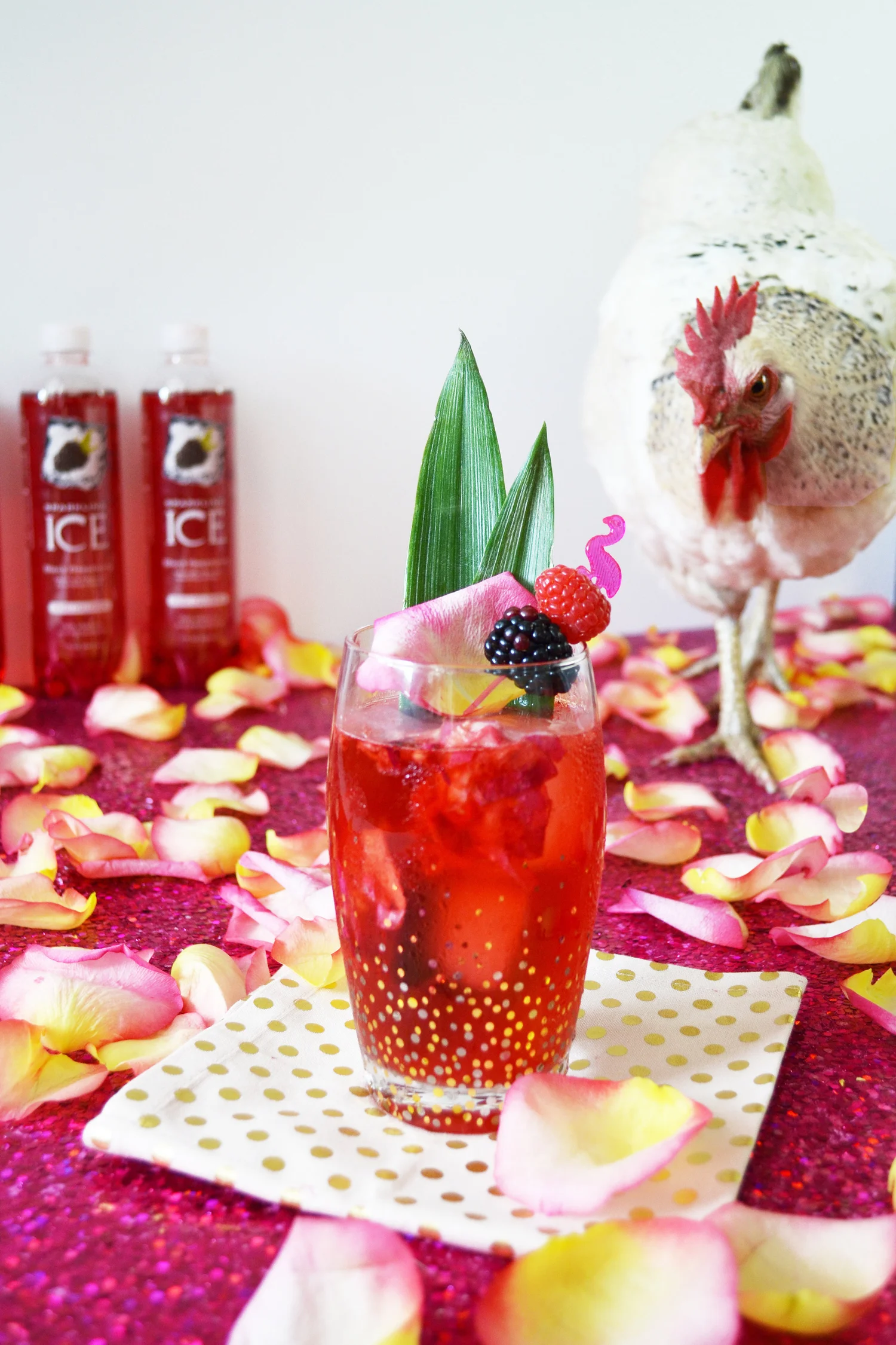 Sparkling Raspberry-Rose Rum Smash — Drinking with Chickens- craft ...