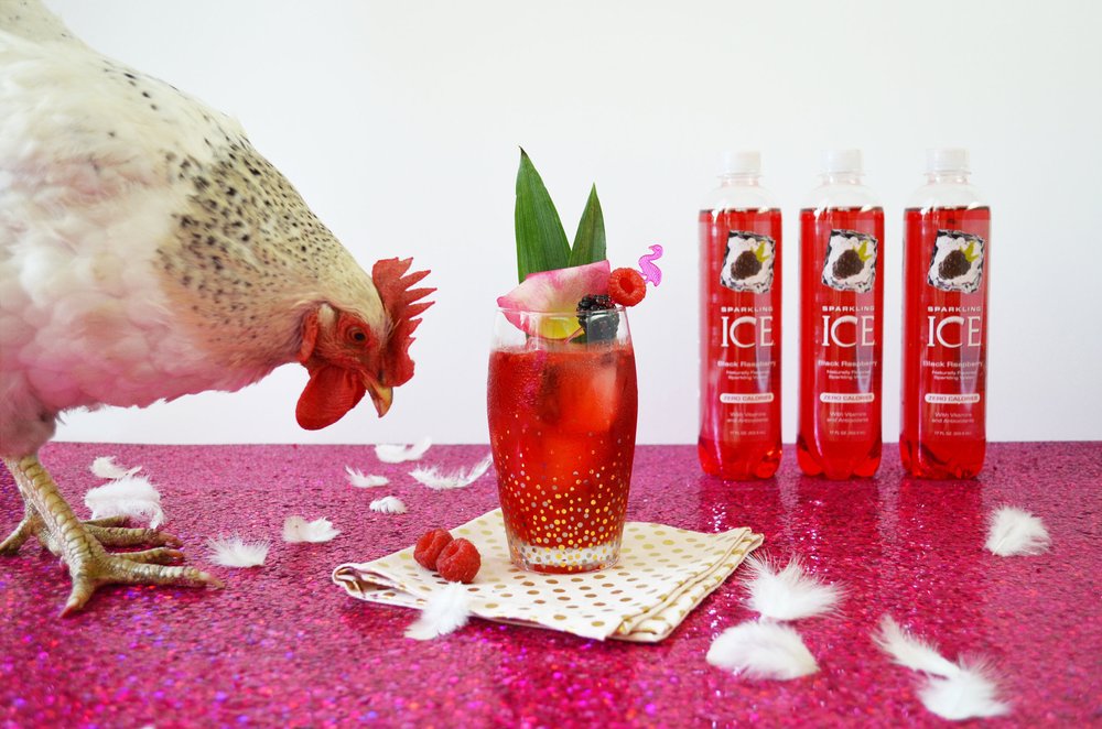 Sparkling Raspberry-Rose Rum Smash — Drinking with Chickens- craft ...