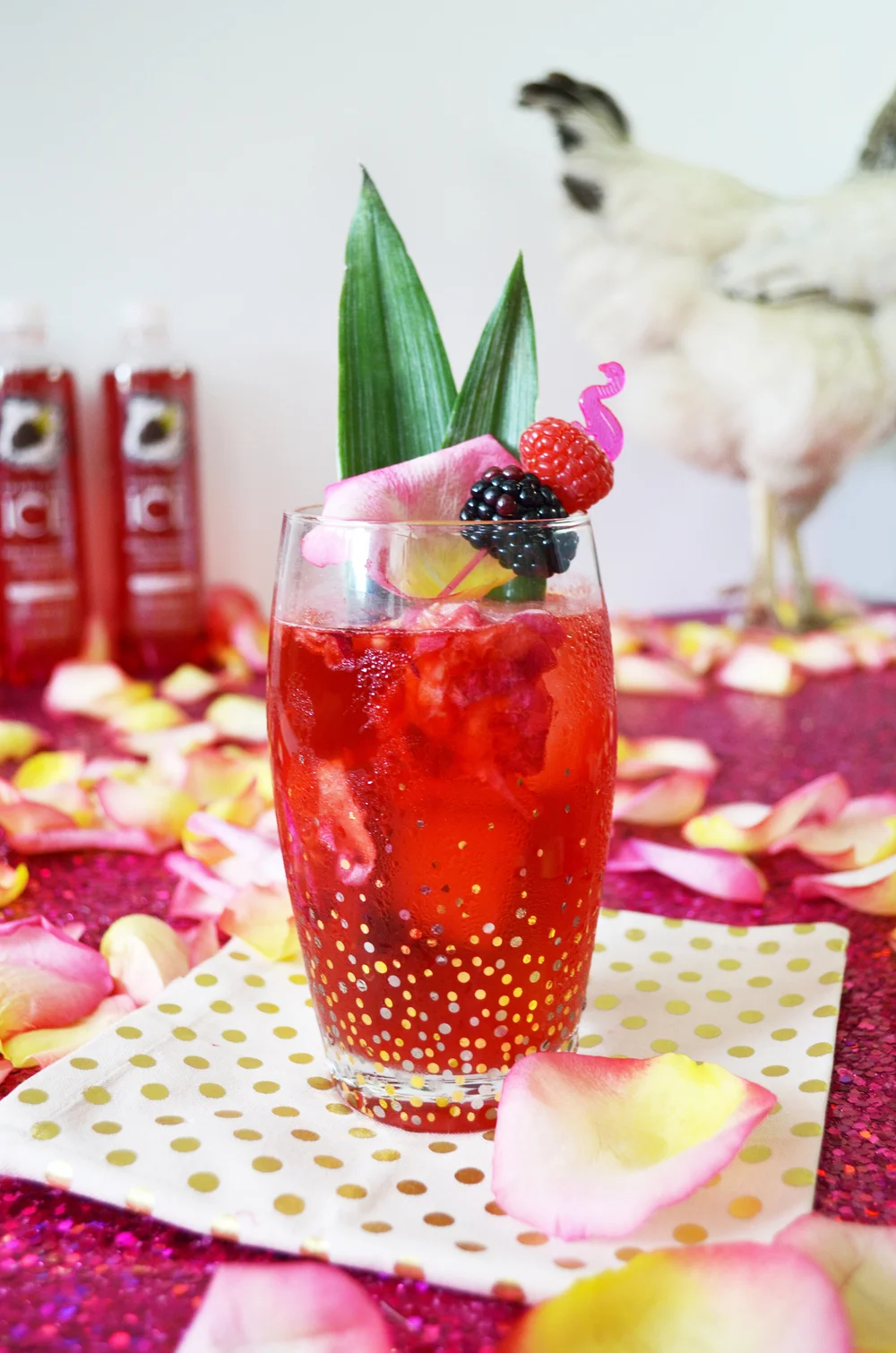 Sparkling Raspberry-Rose Rum Smash — Drinking with Chickens- craft ...