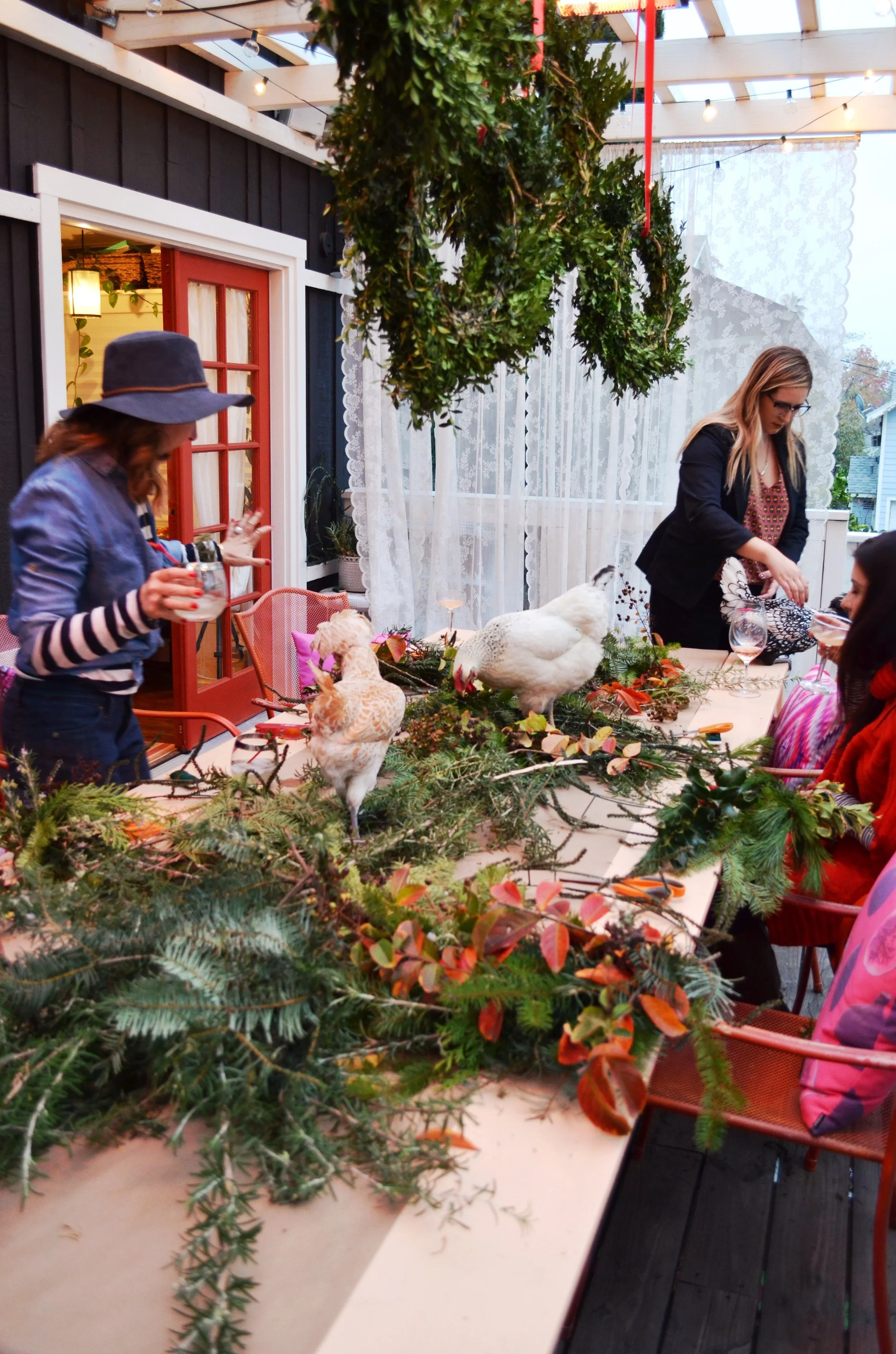 A Holiday Wreath Making & Cocktail Party...Despite Chickens — Drinking ...