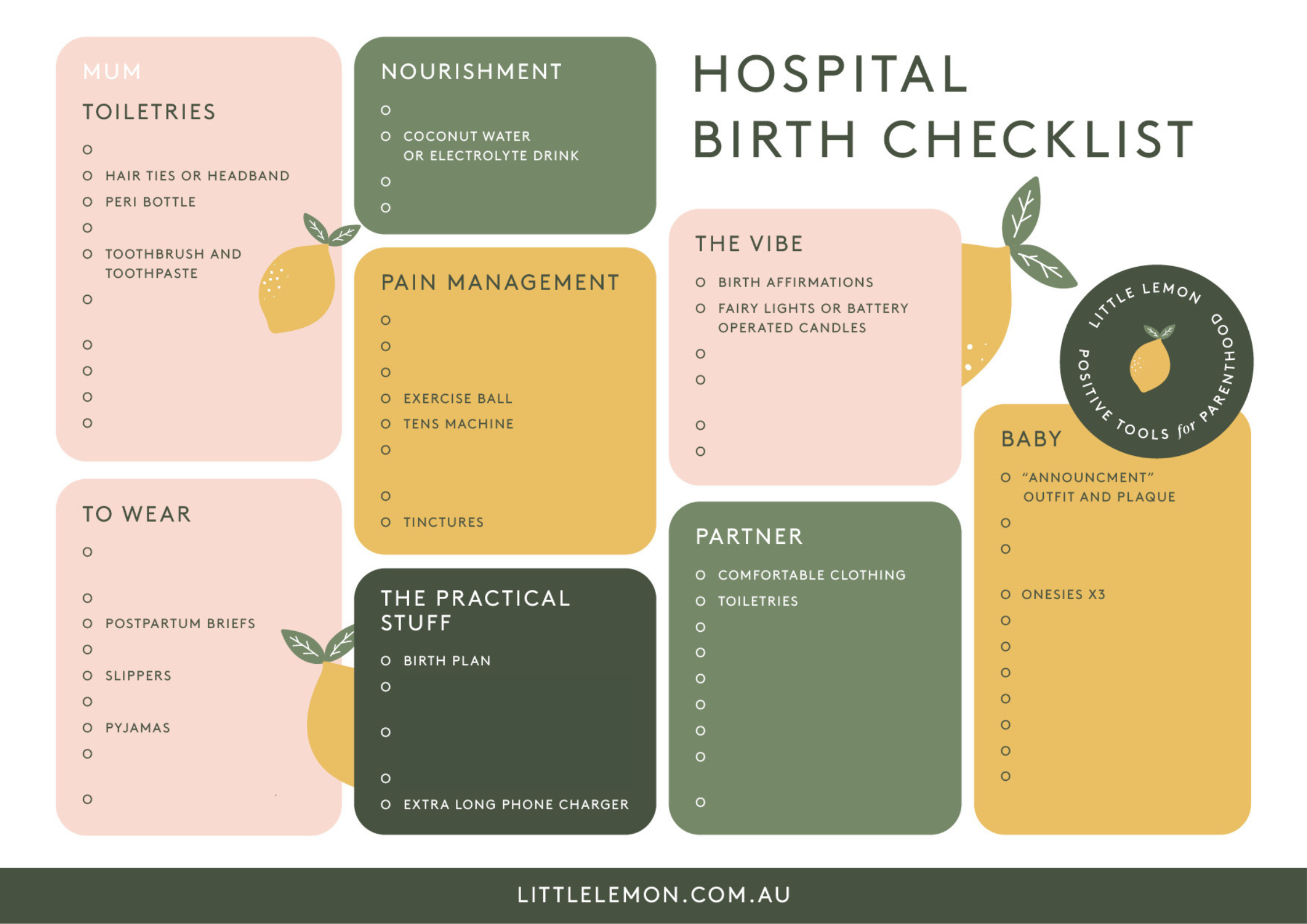 What to pack in your hospital bag - Checklist — Little Lemon