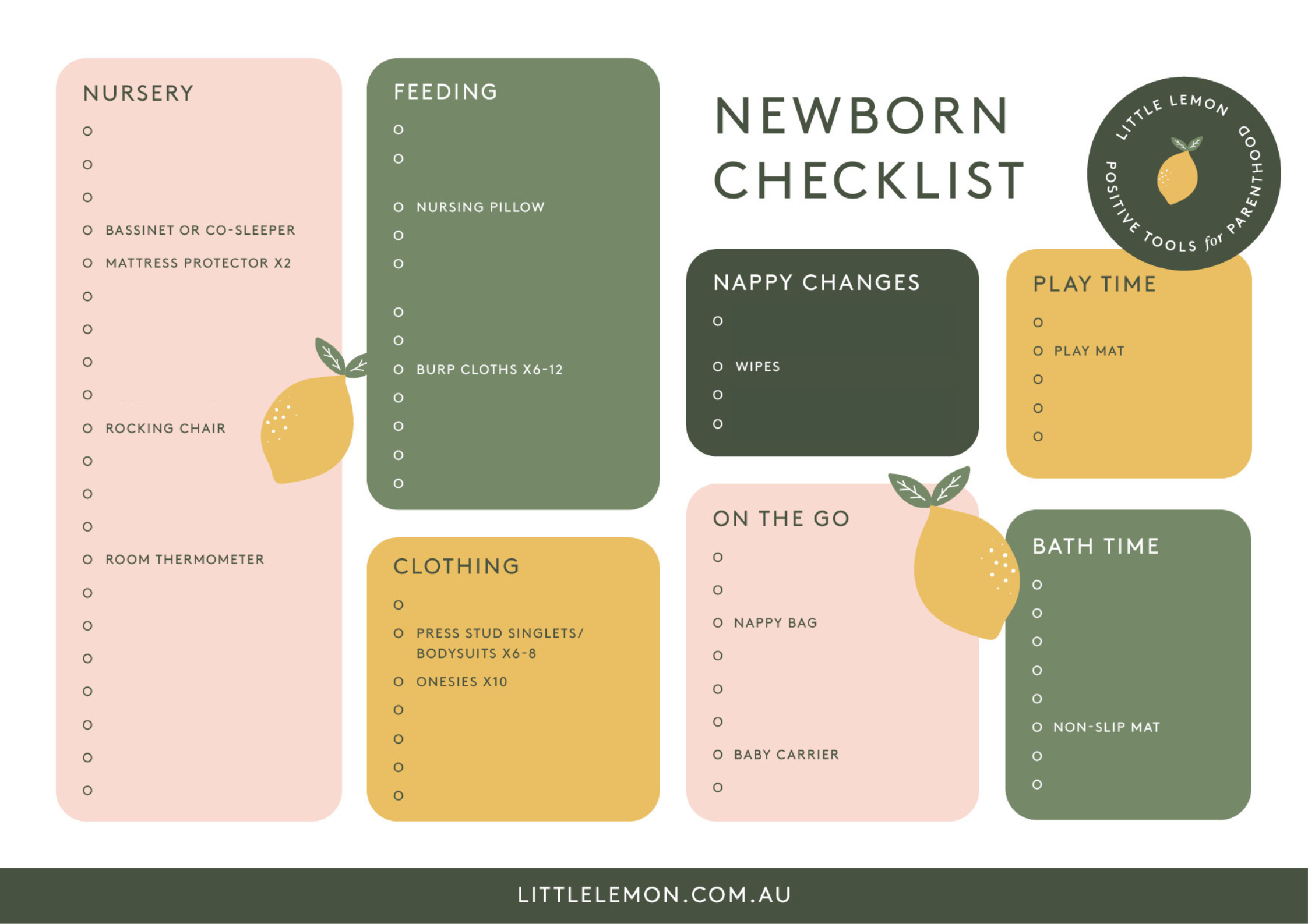 Everything you need for a new baby - Checklist — Little Lemon