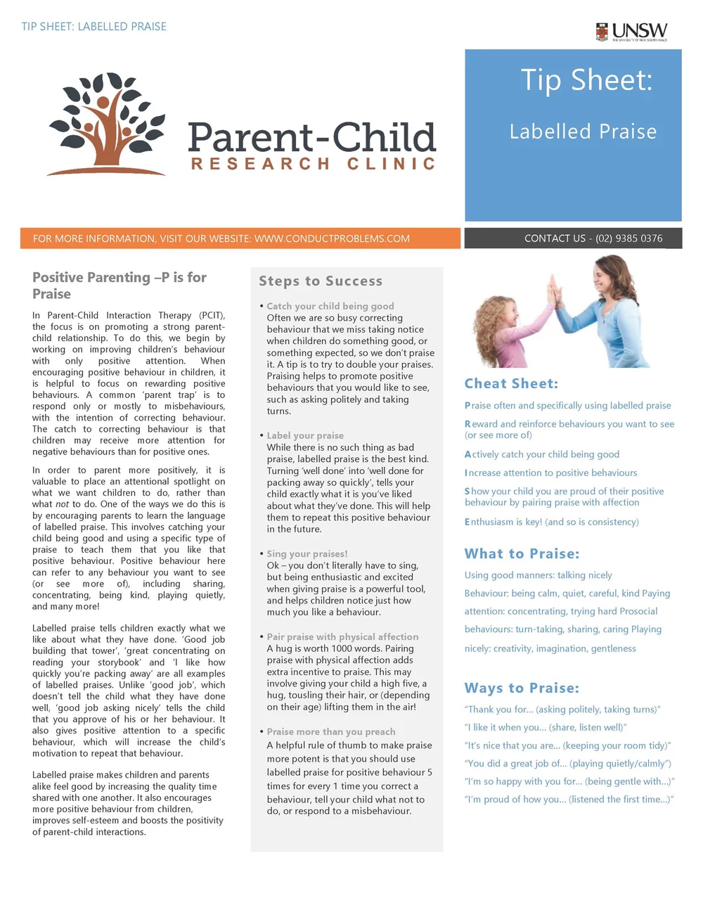 Tips for Parents — Parent-Child Research Clinic