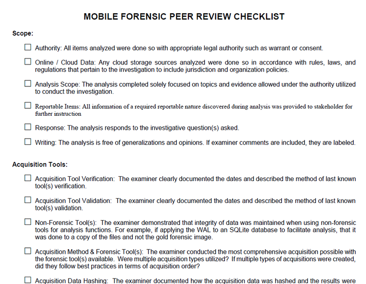 Peer Review for Mobile Forensics — Hexordia