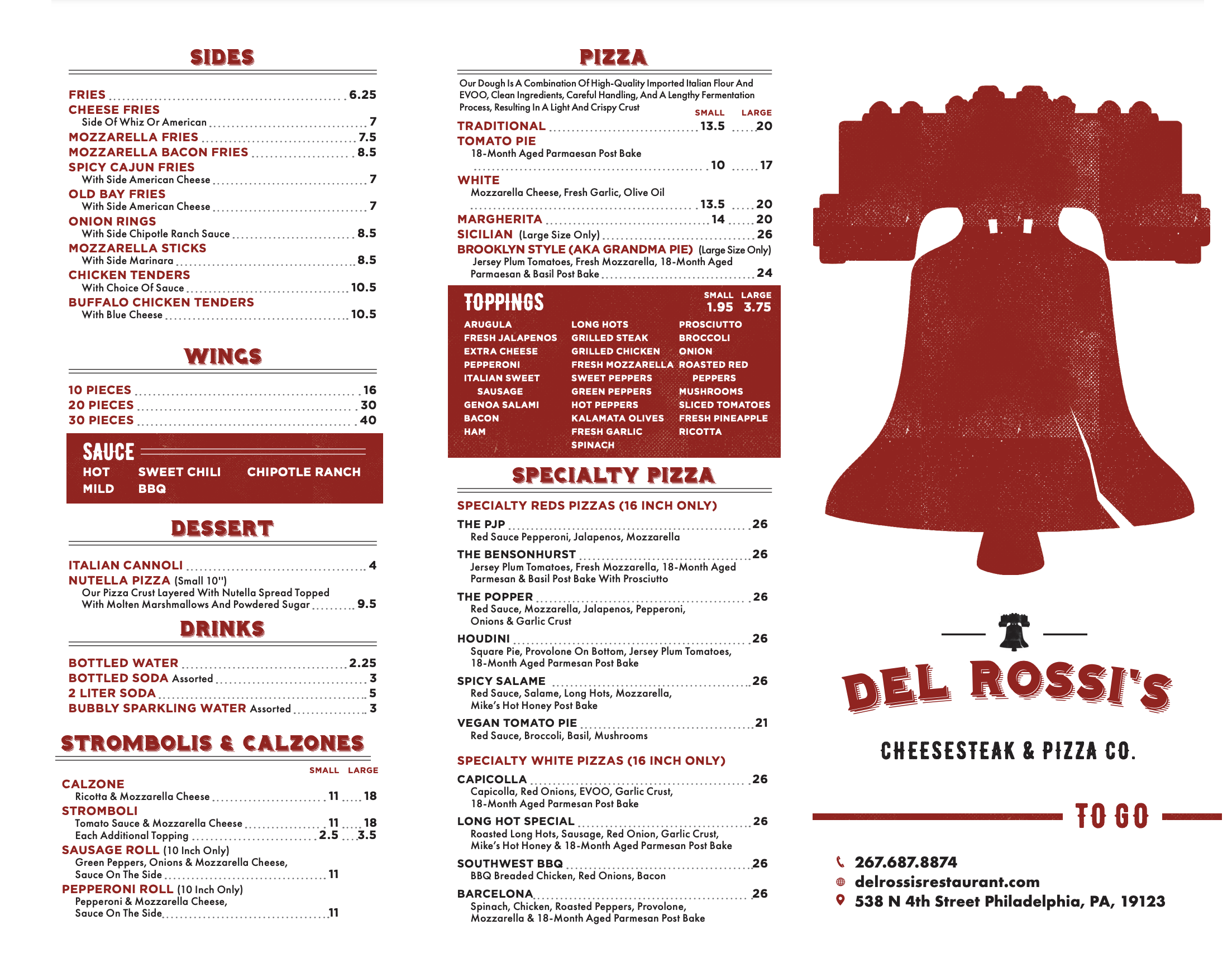 Delrossi's Cheesesteaks & Pizza | Philadelphia, PA