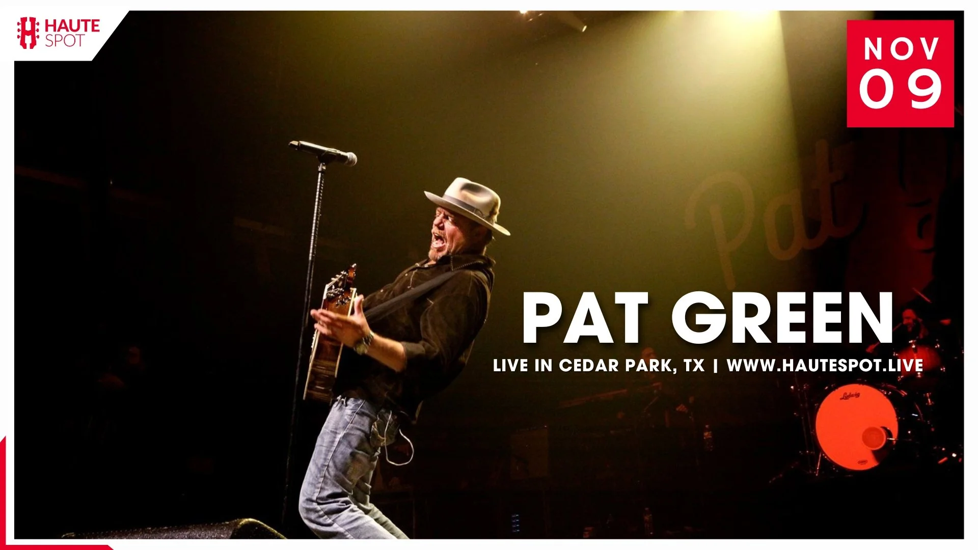 Pat Green Live in Concert Saturday, November 9th, 2024 in Cedar Park ...
