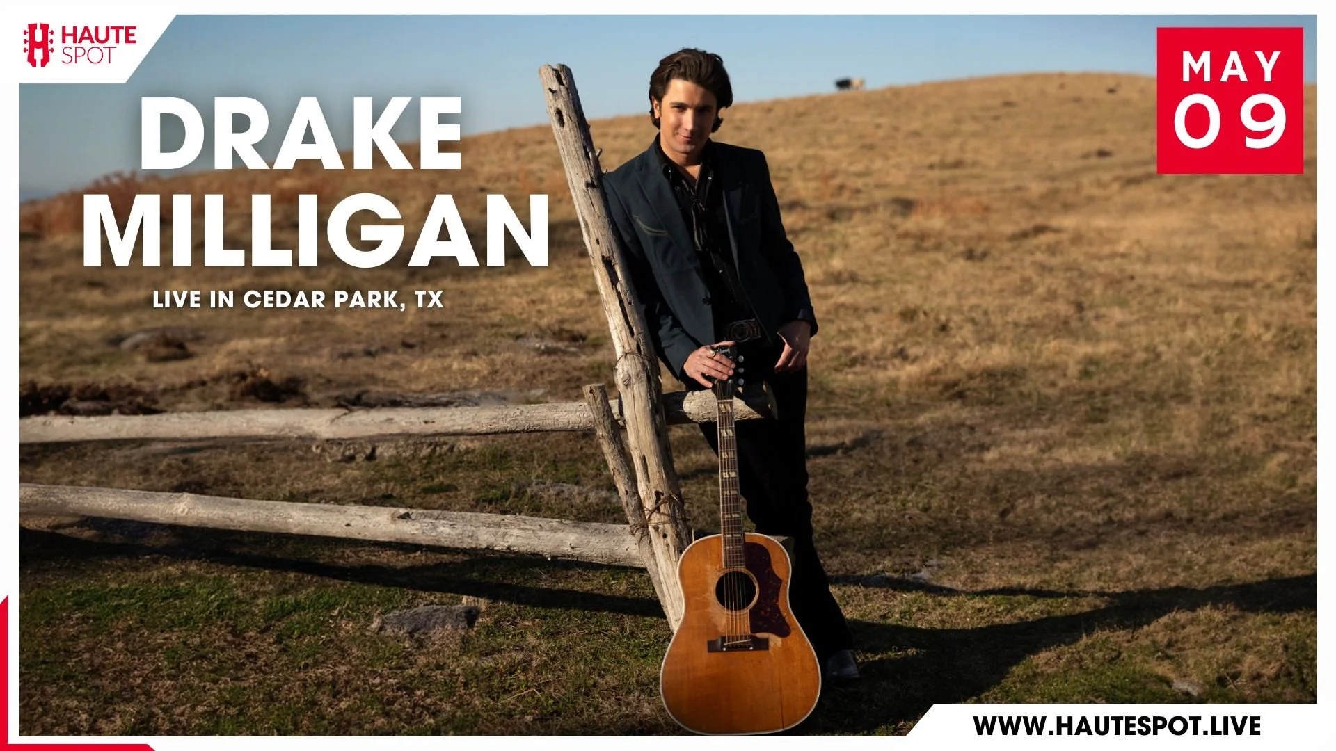 Drake Milligan Live in Cedar Park, Tx on Friday, May 9th, 2025 — Haute Spot