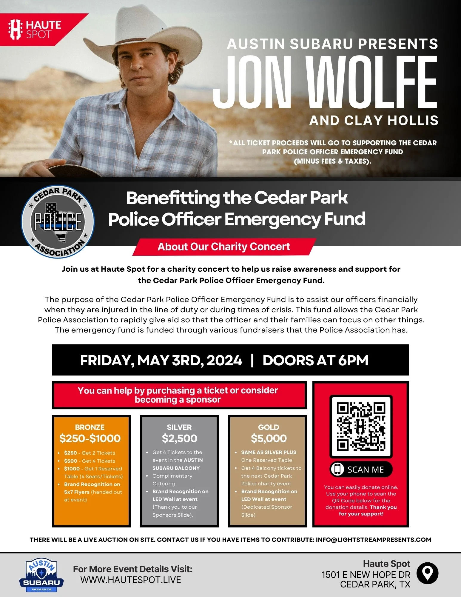 Jon Wolfe at Haute Spot in Cedar Park, Tx. Support with Clay Hollis ...