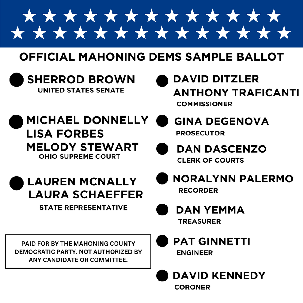 Your Official Mahoning County Democratic Party Sample Ballot — Mahoning ...