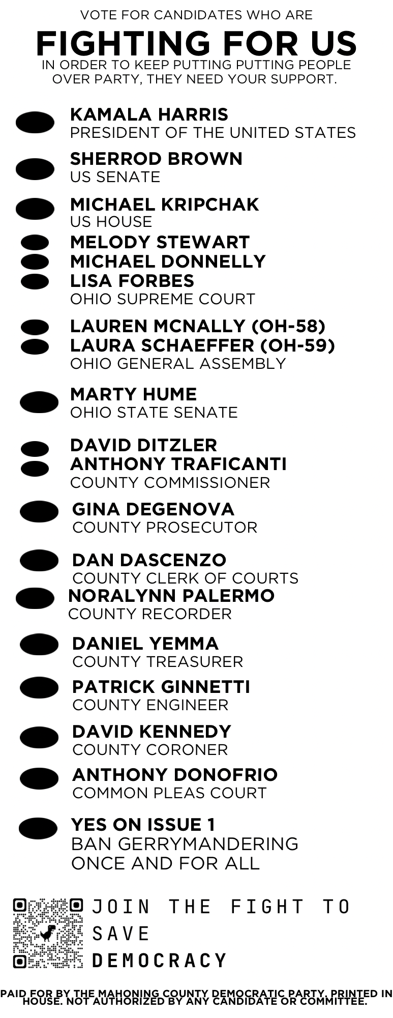 Your Official Mahoning County Democratic Party Sample Ballot — Mahoning ...