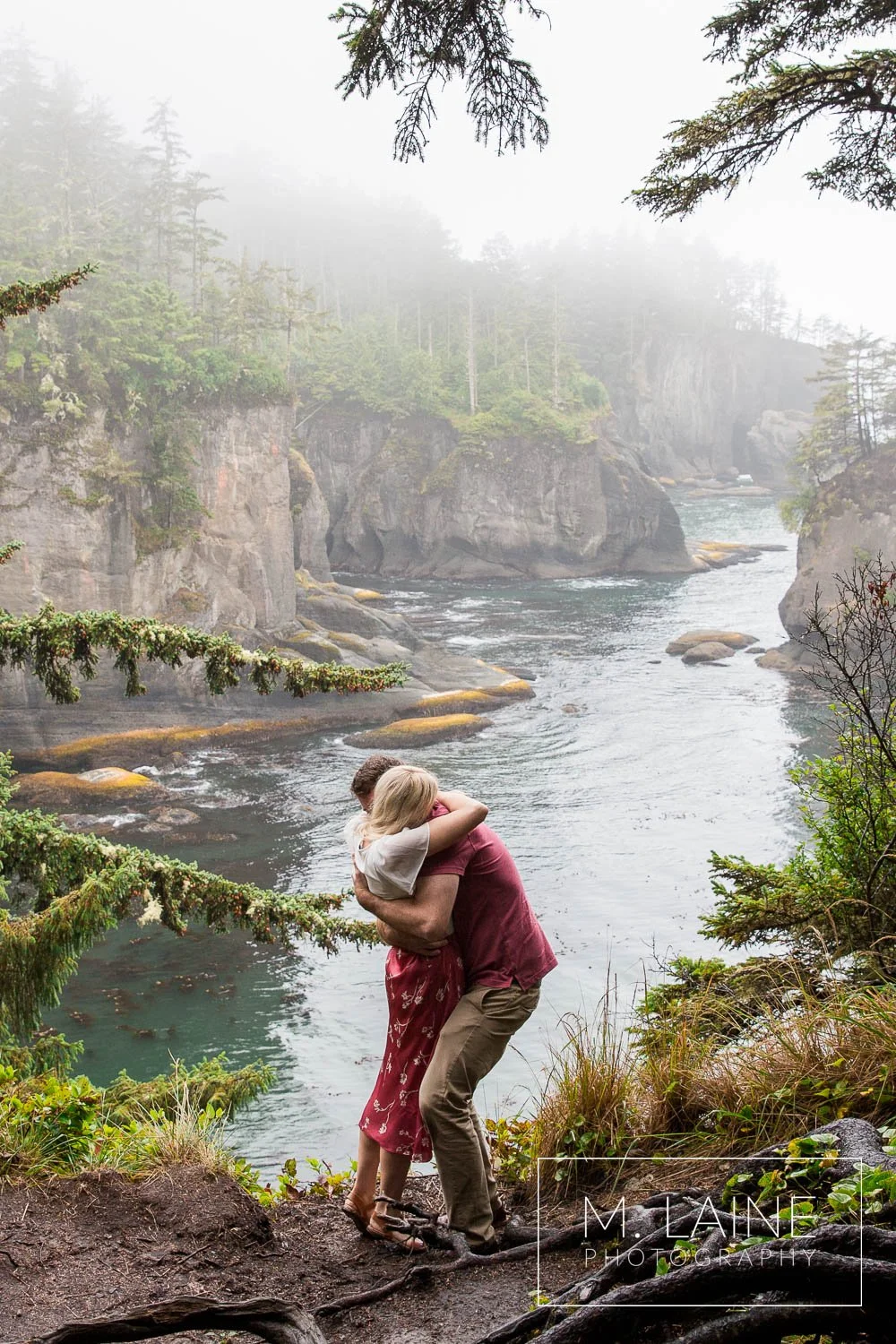 Dramatic West Coast Cliffside Marriage Proposal — M. Laine Photography