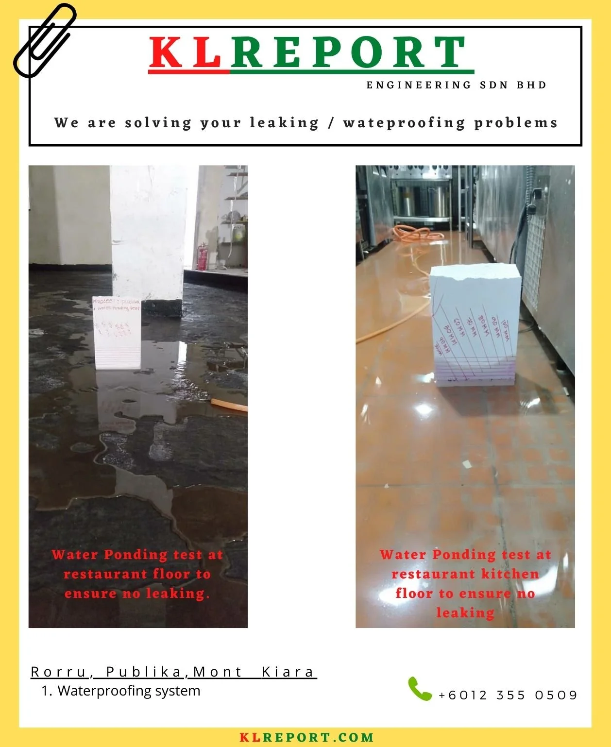 Rorru Japanese Restaurant, Publika Mont Kiara (Waterproofing) — Klreport