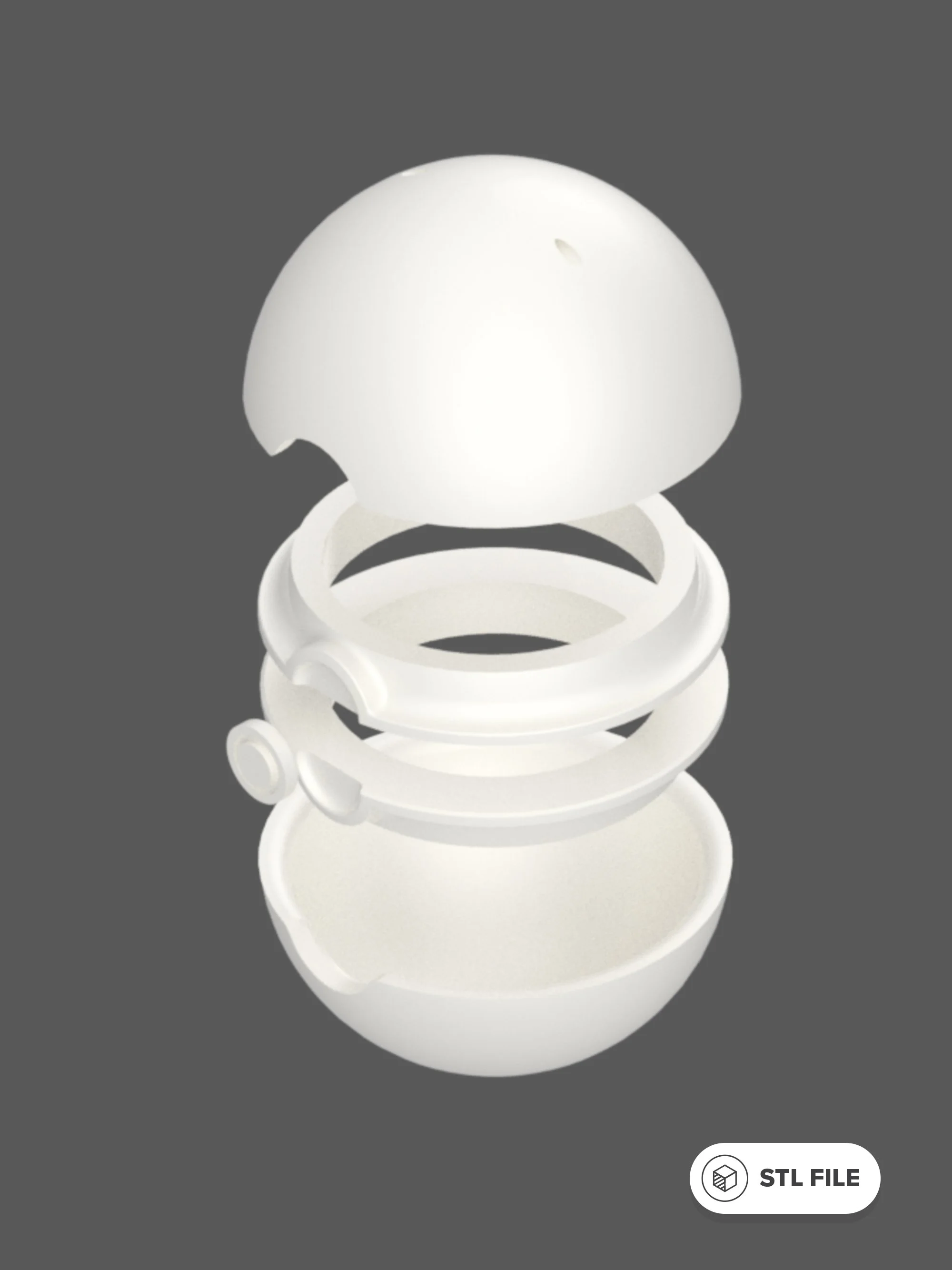 Pokéball STL from Pokémon with detailed interior | STL File for 3D ...