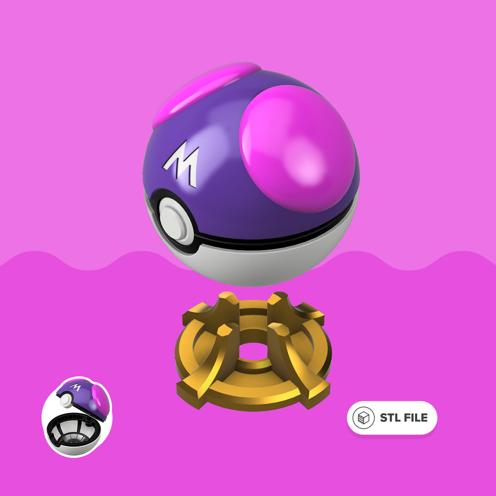 Pokéball STL from Pokémon with detailed interior | STL File for 3D ...
