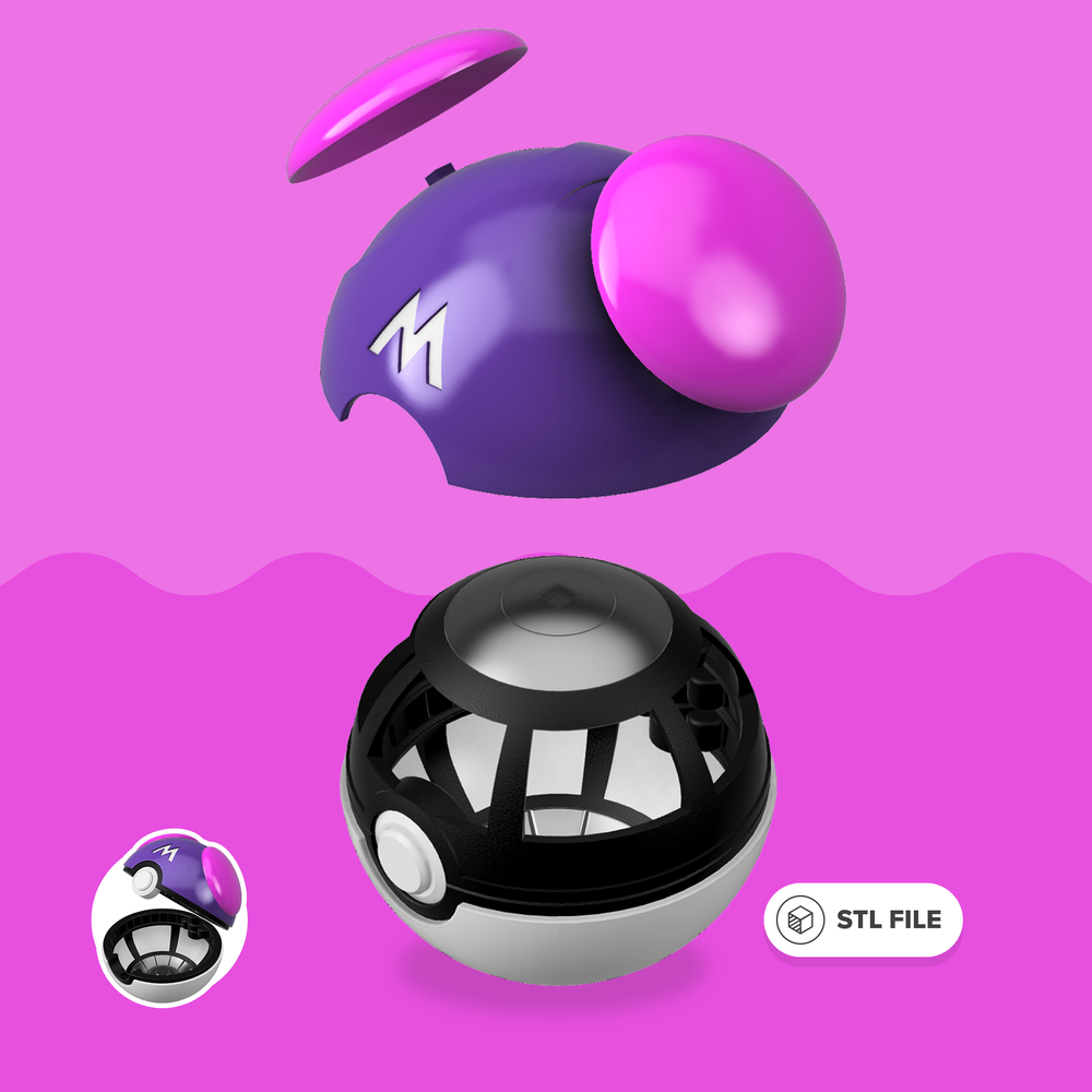Pokéball STL from Pokémon with detailed interior | STL File for 3D ...
