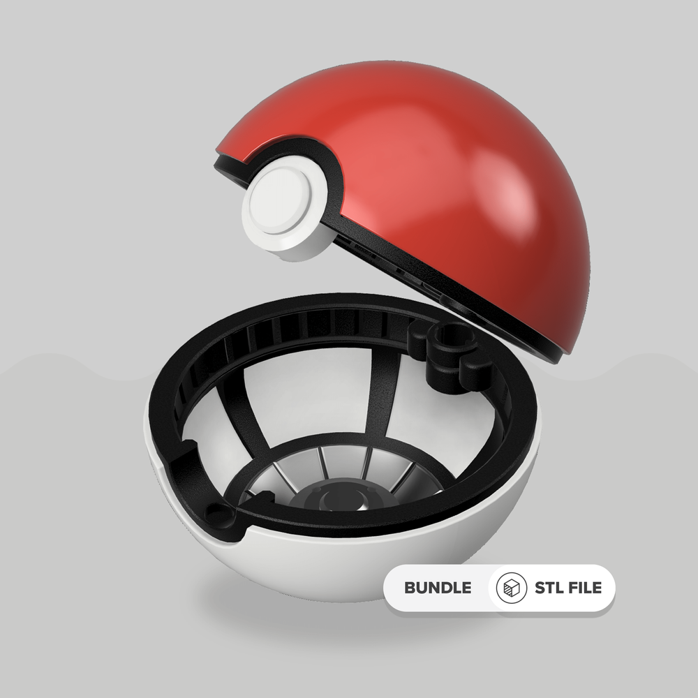 Pokéball STL from Pokémon with detailed interior | STL File for 3D ...