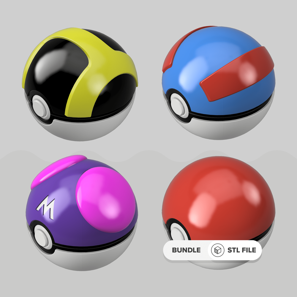 Pokéball STL from Pokémon with detailed interior | STL File for 3D ...