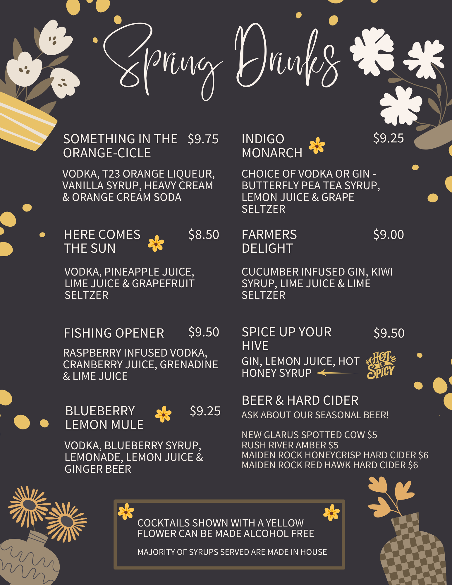 Cocktail Menu — Township 23 Distillery