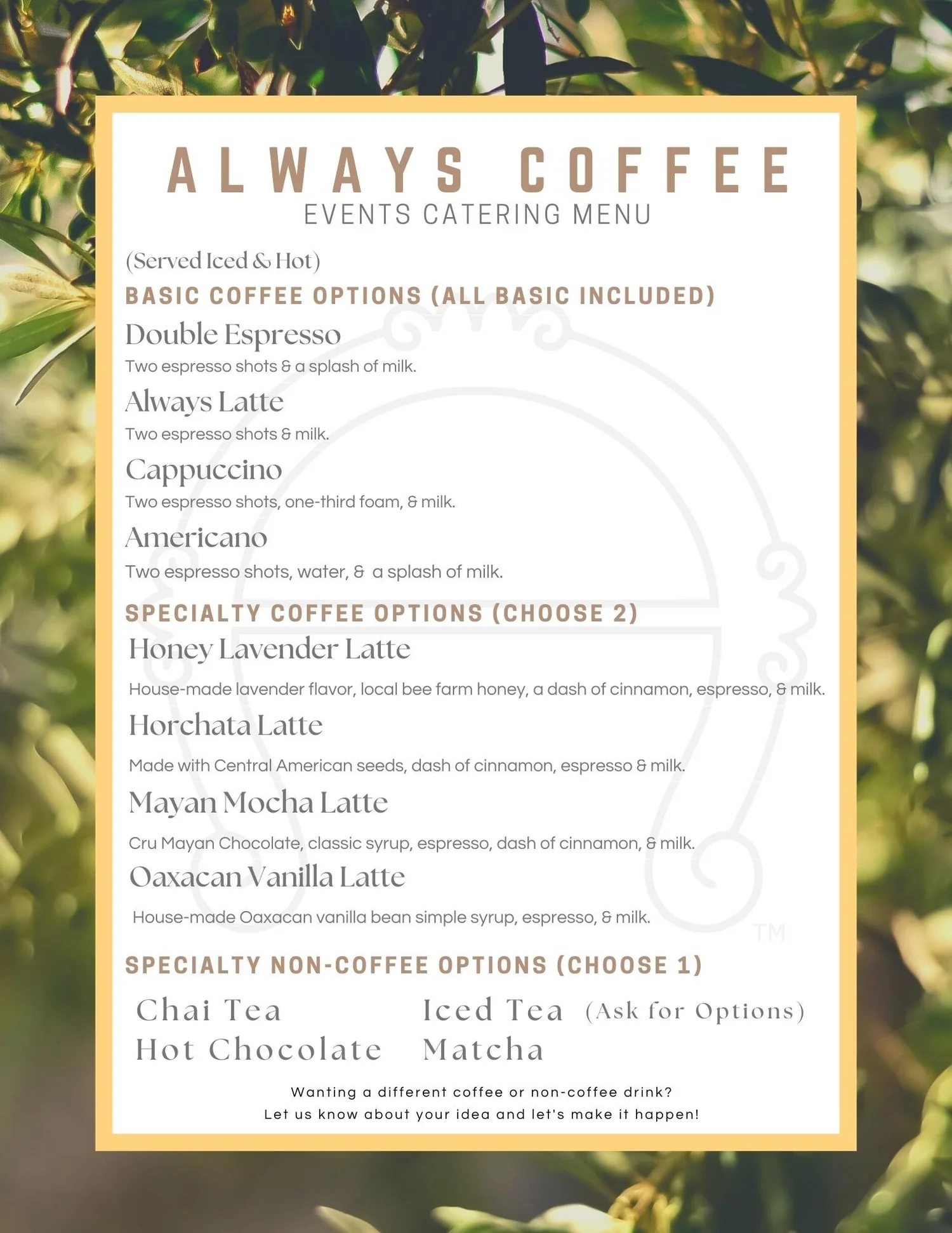 Menu 1 — Always Coffee