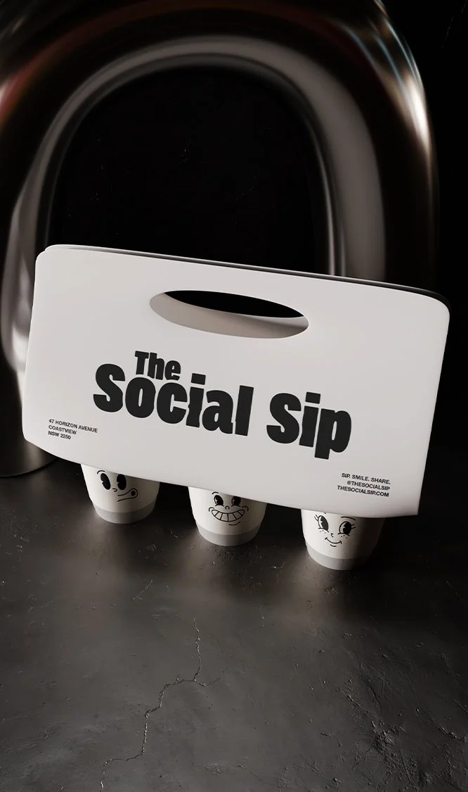 The Social Sip | Bold, Black & White Café Brand Identity — Valentine ...