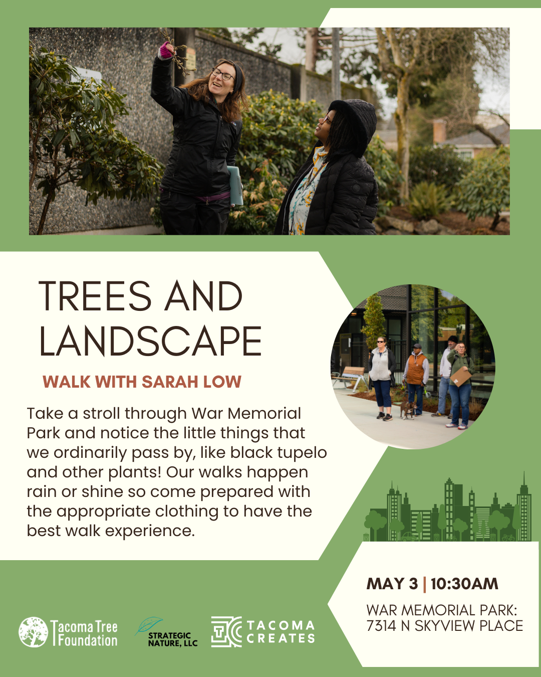 Trees and the Urban Landscape Walk with Sarah Low — Tacoma Tree Foundation