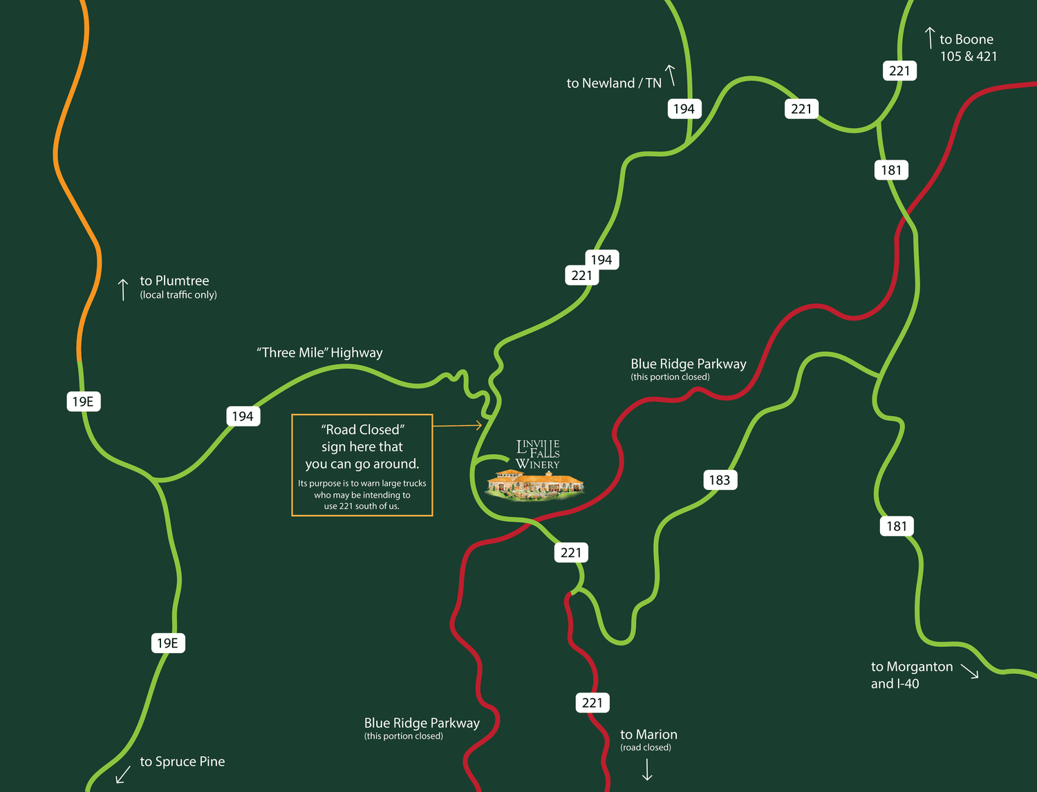 Area Map — Linville Falls Winery
