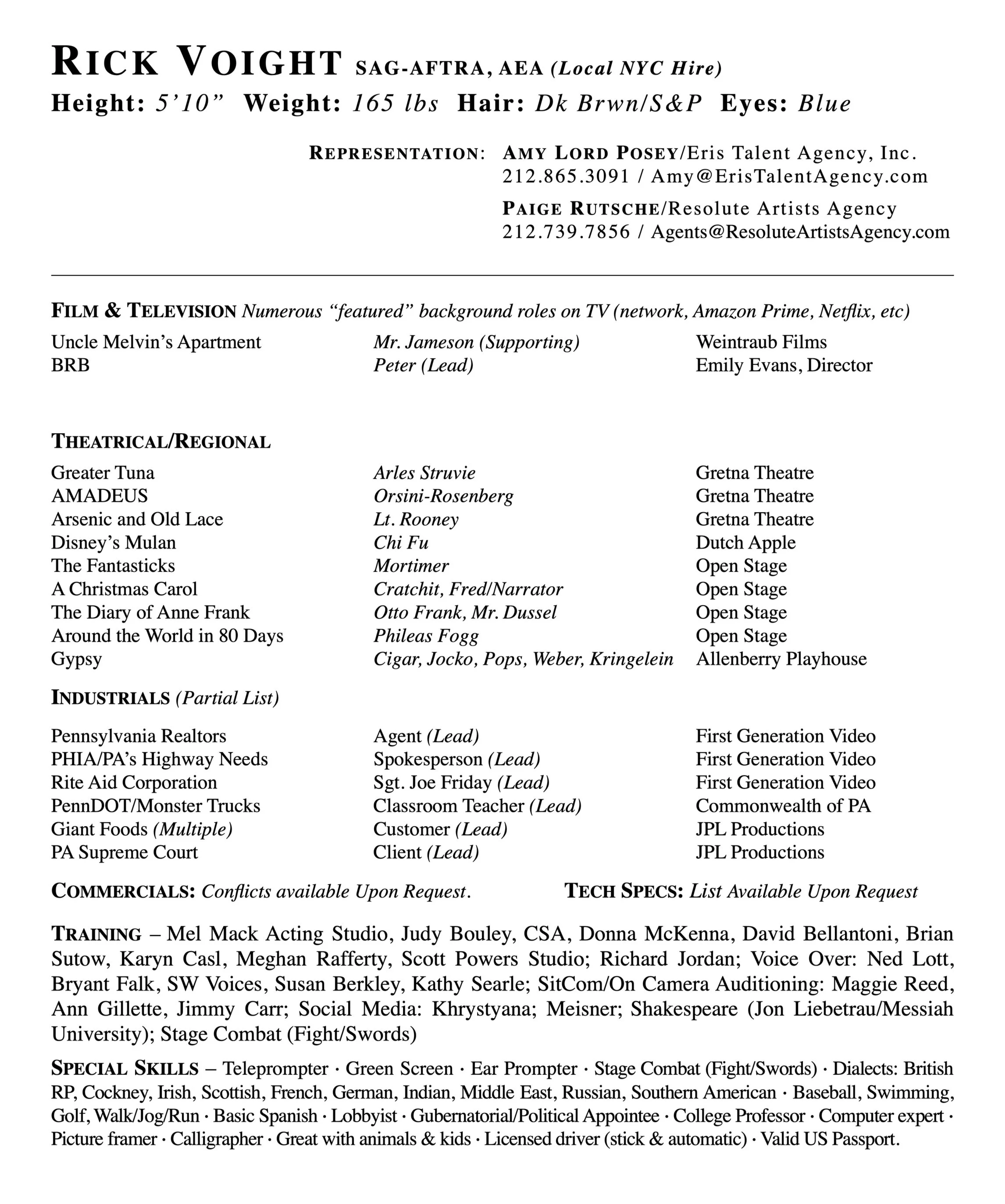 Resume — Rick Voight