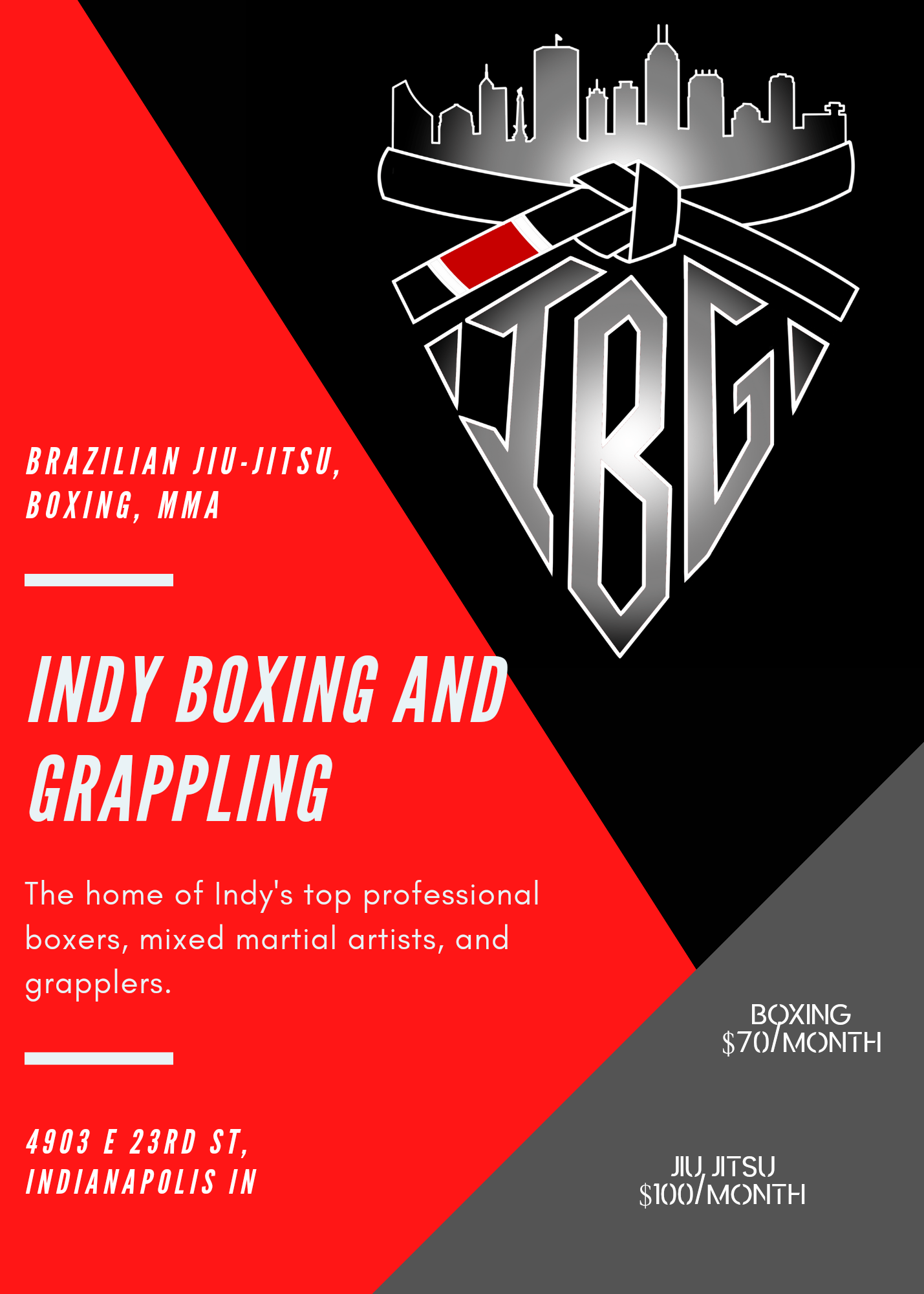 Pricing/Schedule — Indy Boxing and Grappling