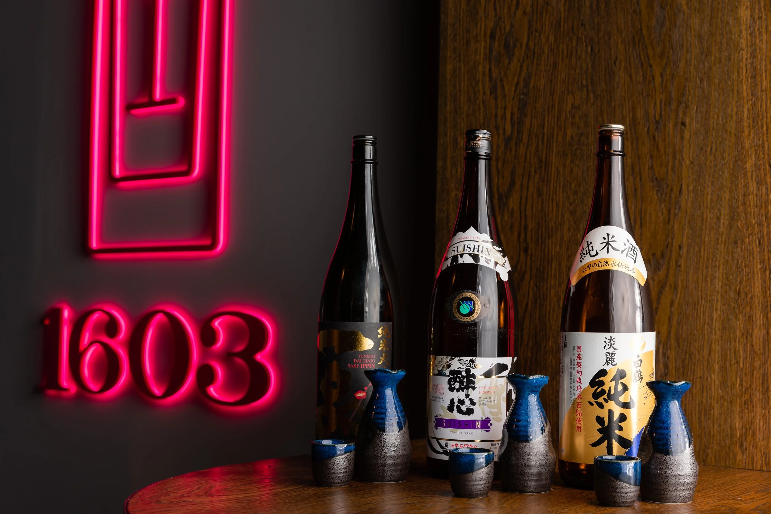 Sake Flights in Bar 1603 — Izakaya Publico