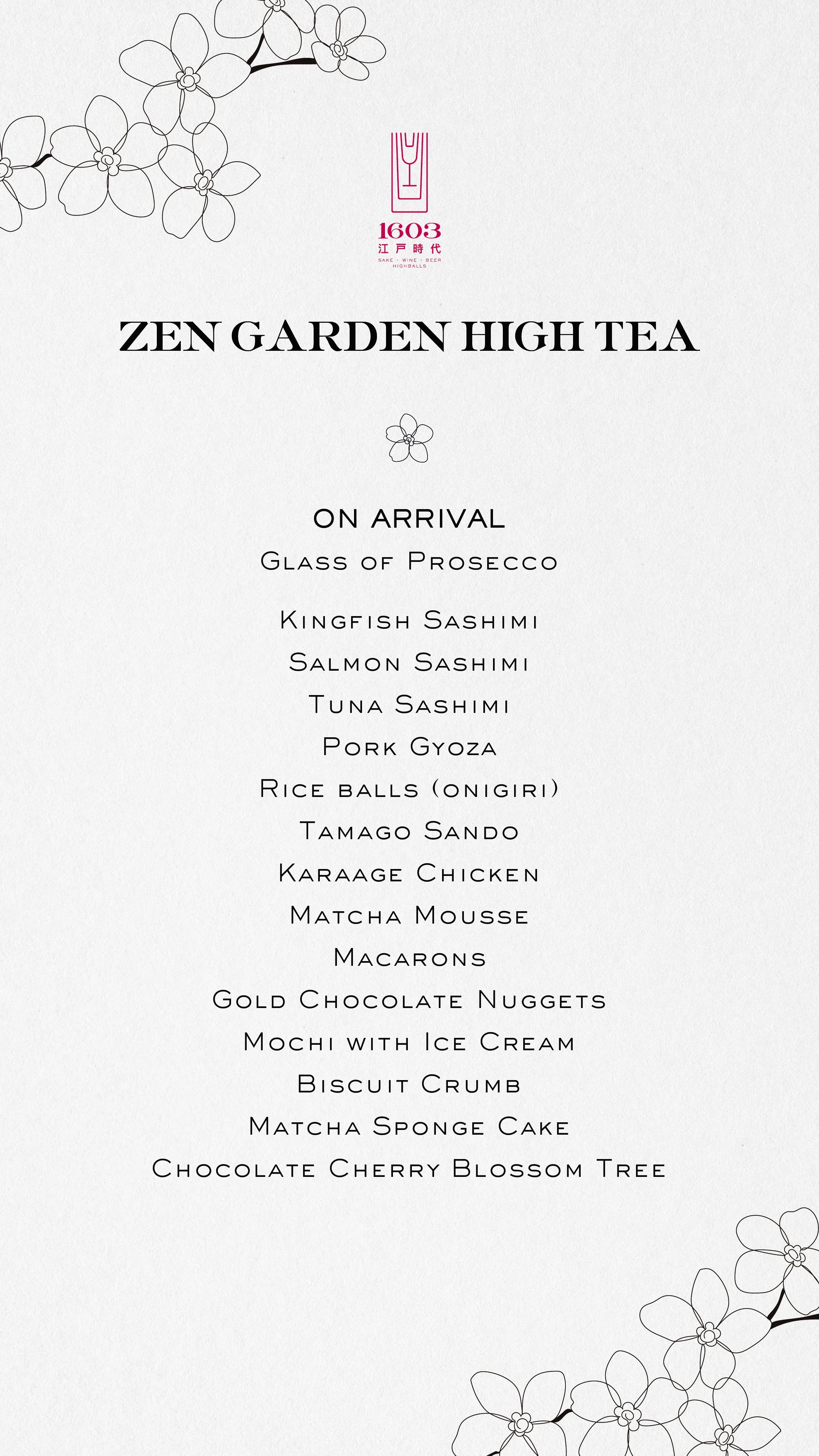Bar 1603 Zen Garden High Tea — Izakaya Publico