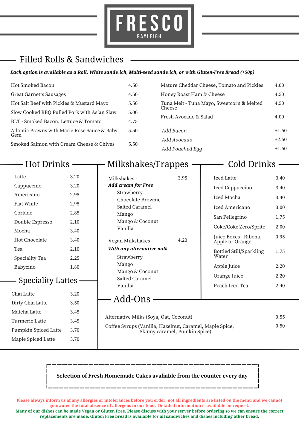 Menu — Fresco