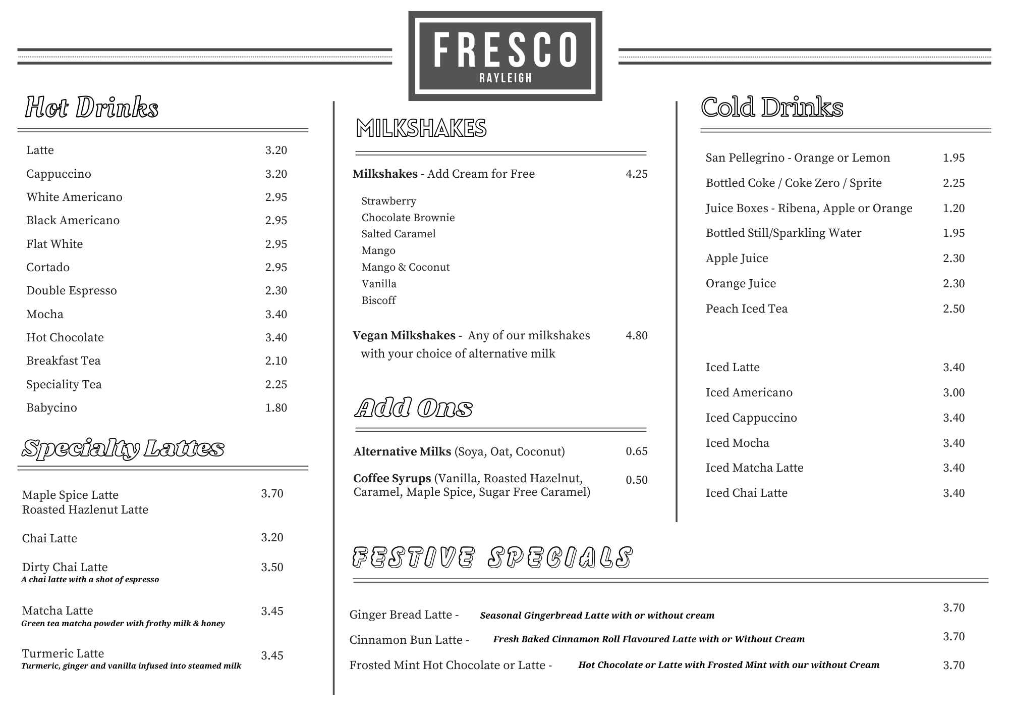 Menu — Fresco