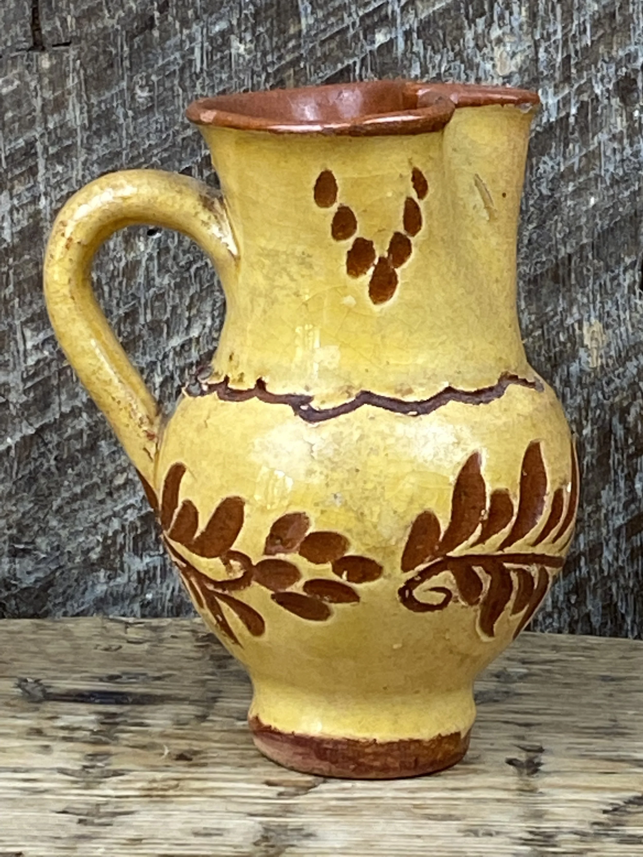 Petite Vintage Slipware Jug — Samplers, Treen & Everything In-Between