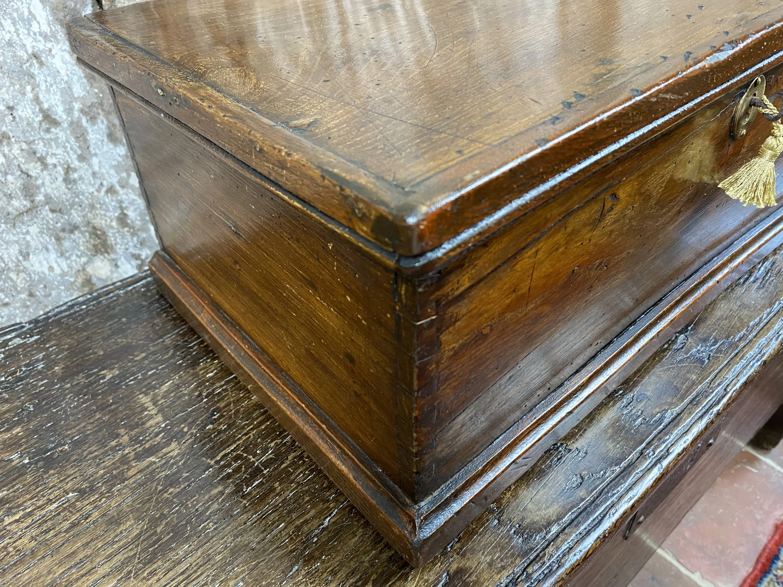 Georgian Elm & Oak Desktop Candle Box — Samplers, Treen & Everything In ...