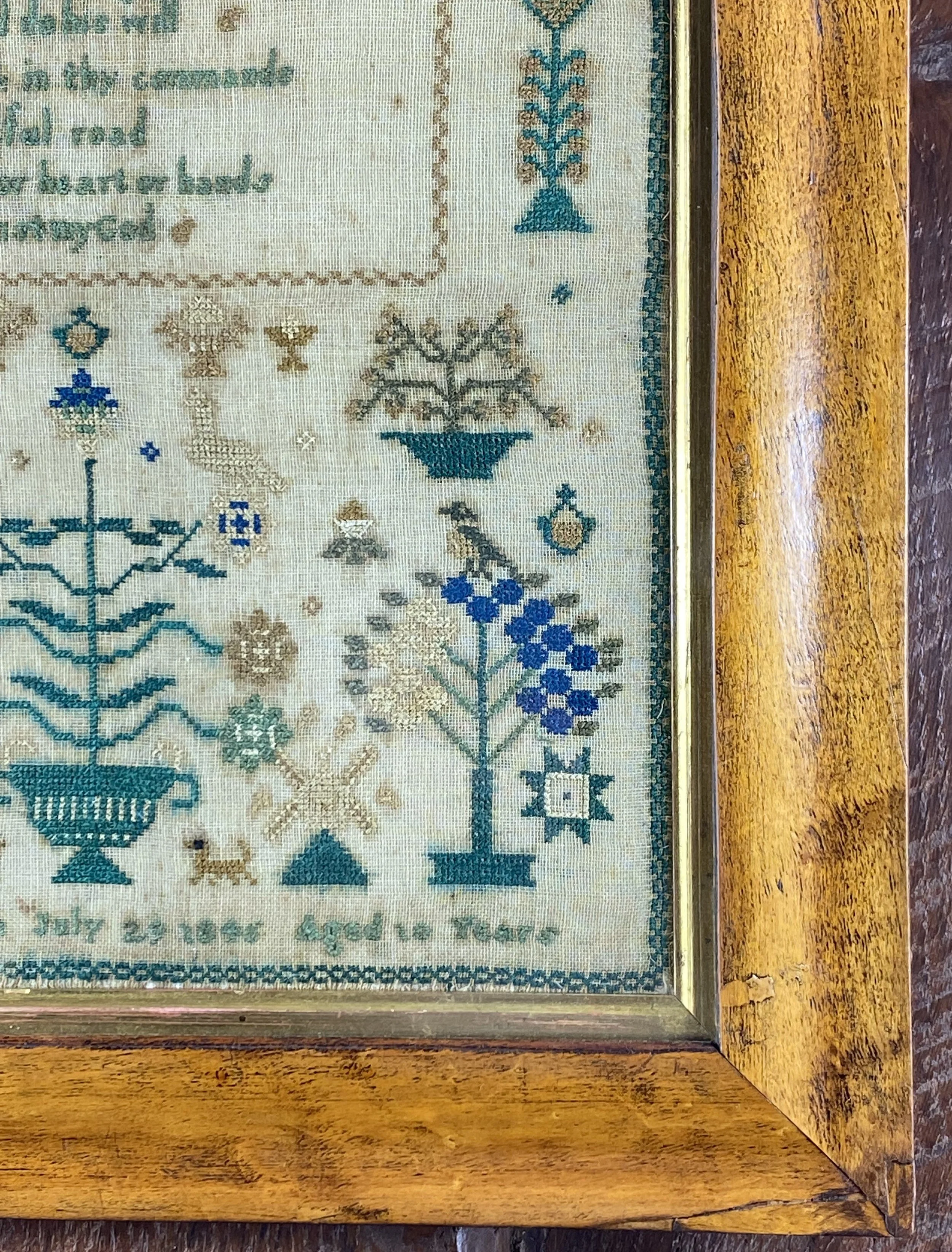 A Rare 1790/92 Shaped Polychrome Silk Map Sampler Of England & Wales By ...