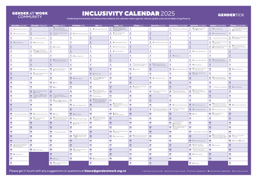 Inclusivity Calendar 2025 — Gender at Work