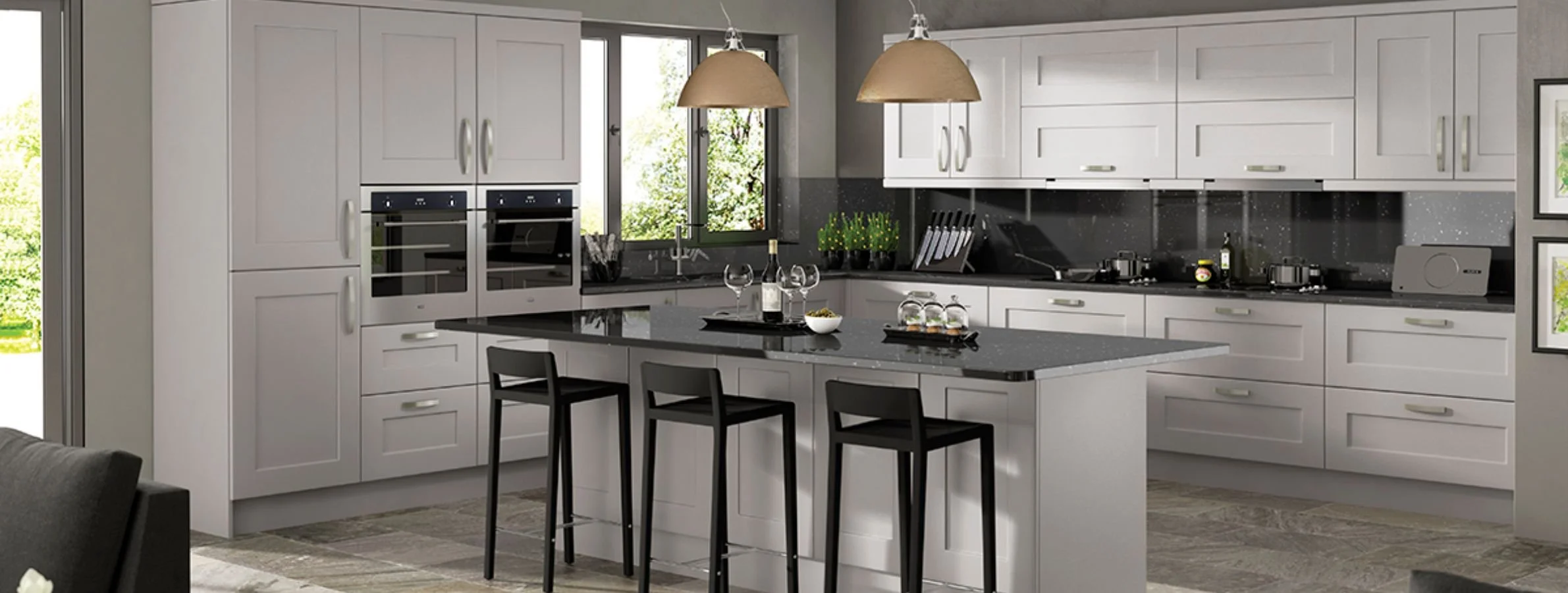 Shaker wide frame doors & slab style drawer fronts — UK Kitchen Doors