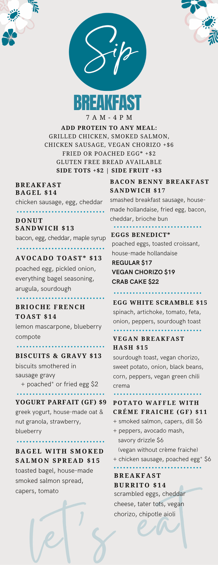 Food Menu — Sip