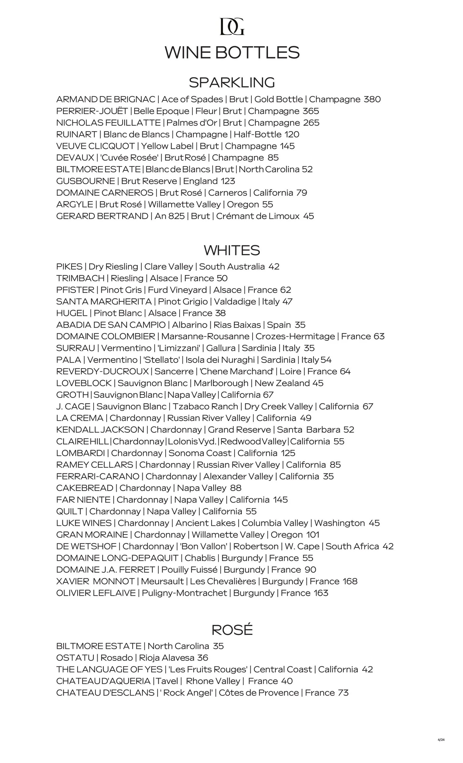 Main Menu — The Downtown Grille
