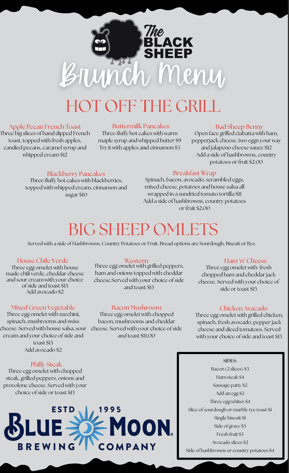 Food & Drinks — The Black Sheep Bar & Grill