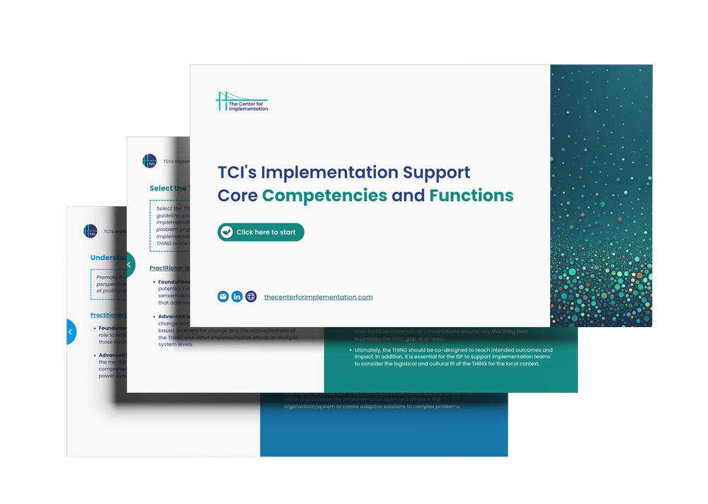 TCI’s Implementation Support Core Competencies and Functions