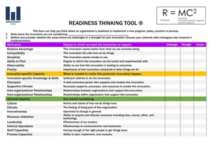 Readiness Thinking Tool: Why Organizational Readiness for Change Matters