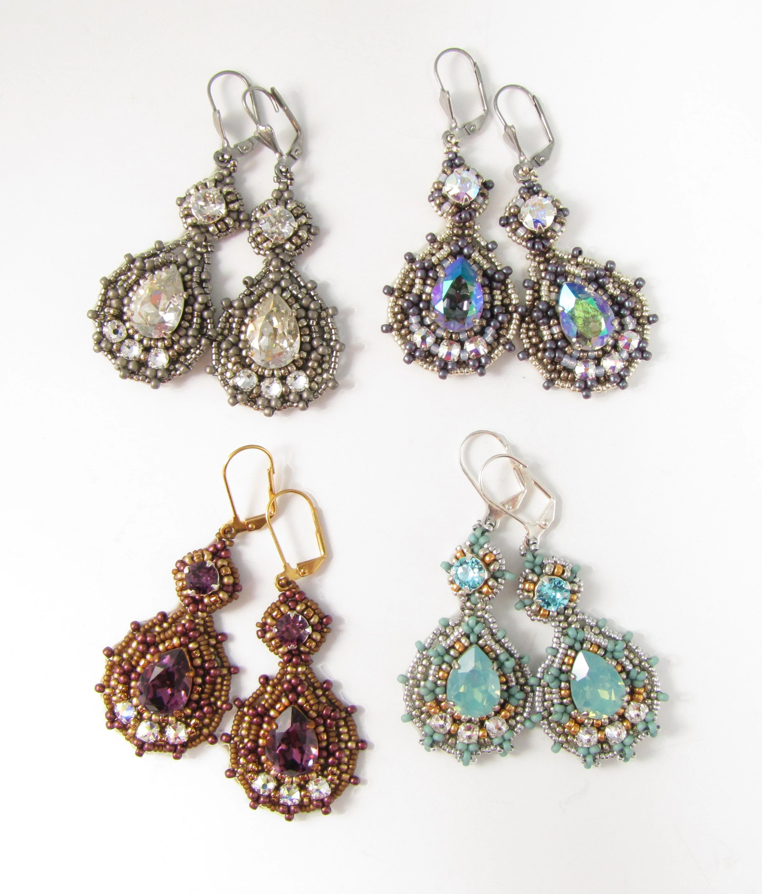 Bead Embroidery Earrings - Vintage Downloadable PDF Pattern — MGS Designs