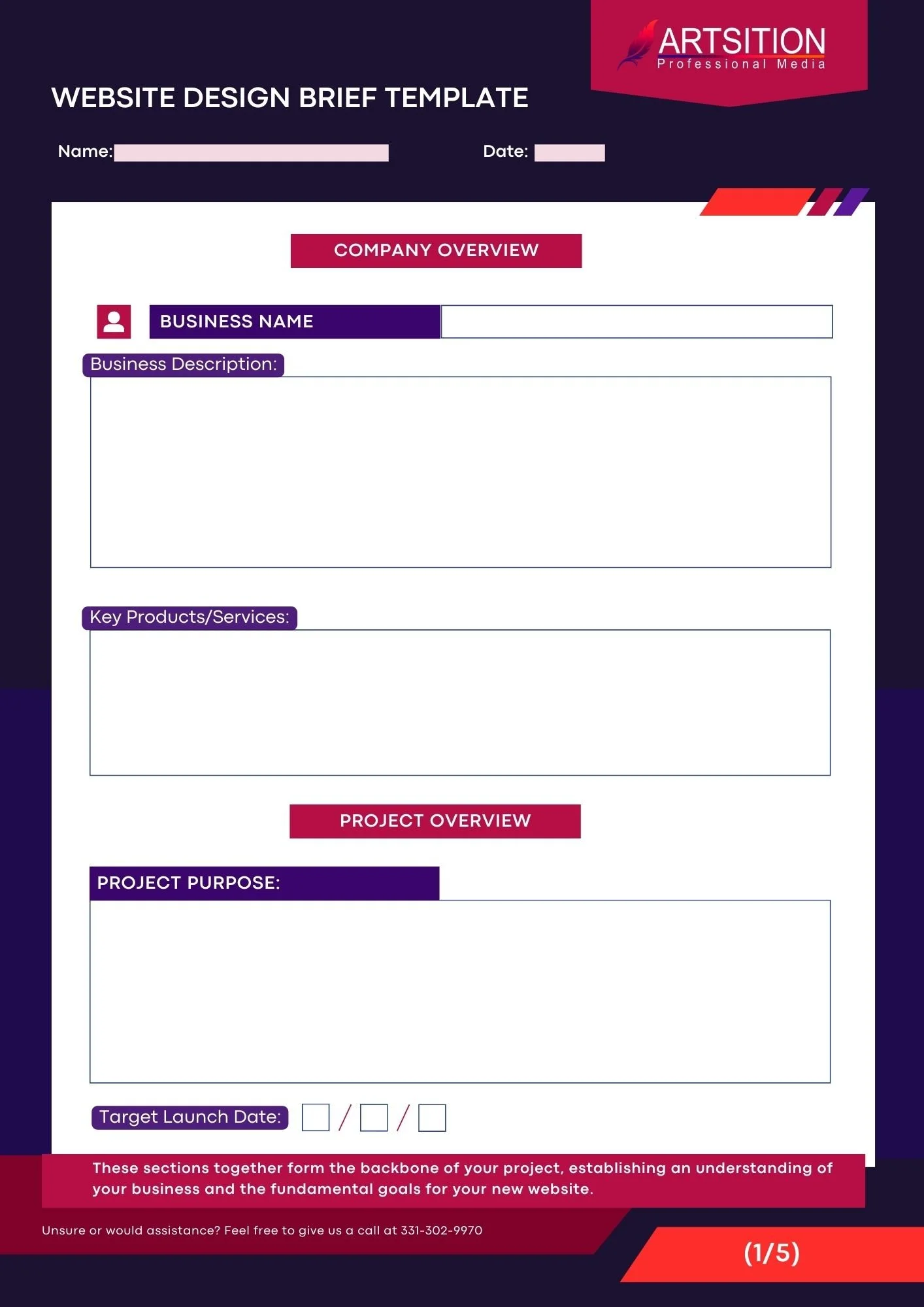 Free Website Design Brief Template