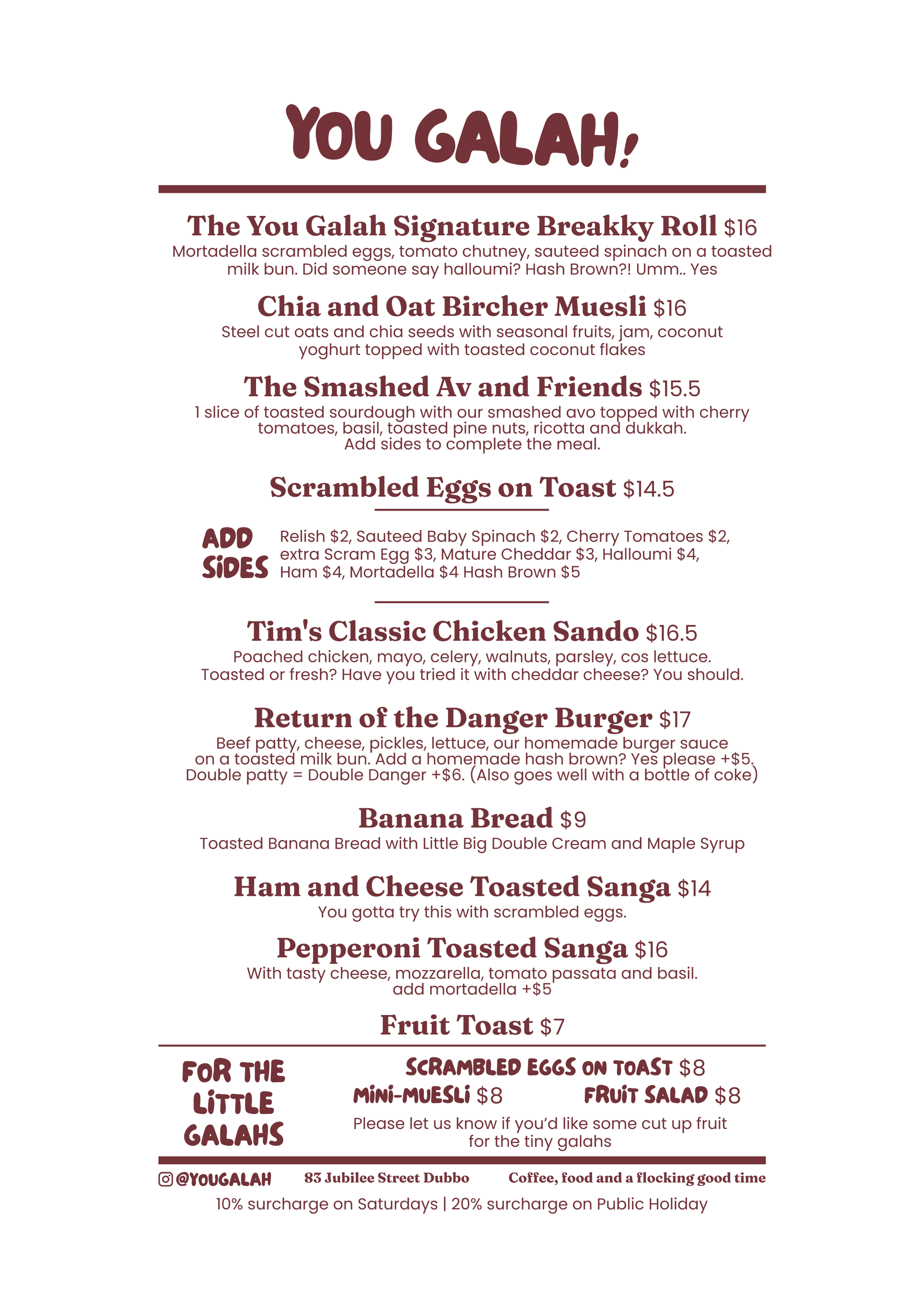 The "Main" Menu — You Galah!